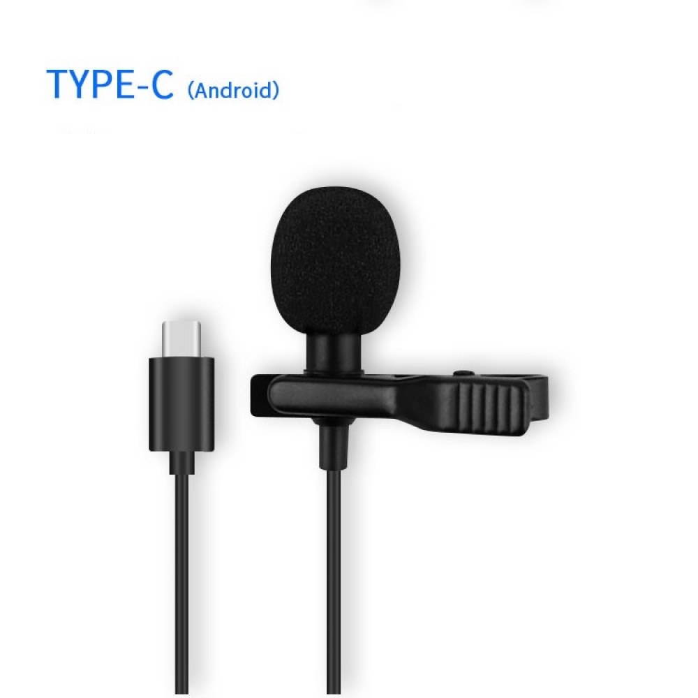 Type-C Clip On Microphone Mic 1.5m Length Cable Moblie Phone Microphone