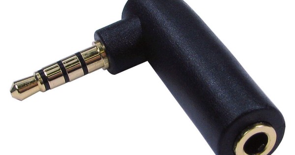 Right Angle 3.5mm Male Jack Plug To 3.5mm Female Adapter Headphone Earphone