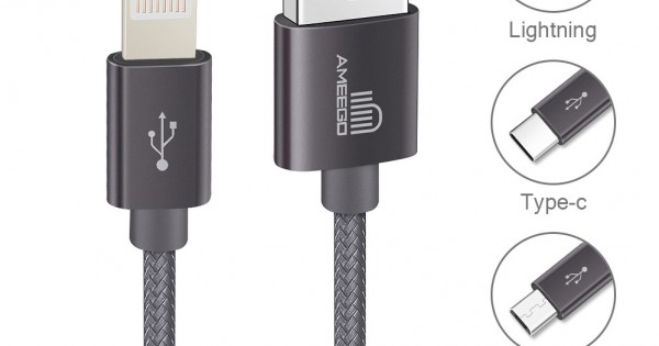 Nylon Braided Fast Charging USB Data cable for iPhone 8 Pin wire Long ...